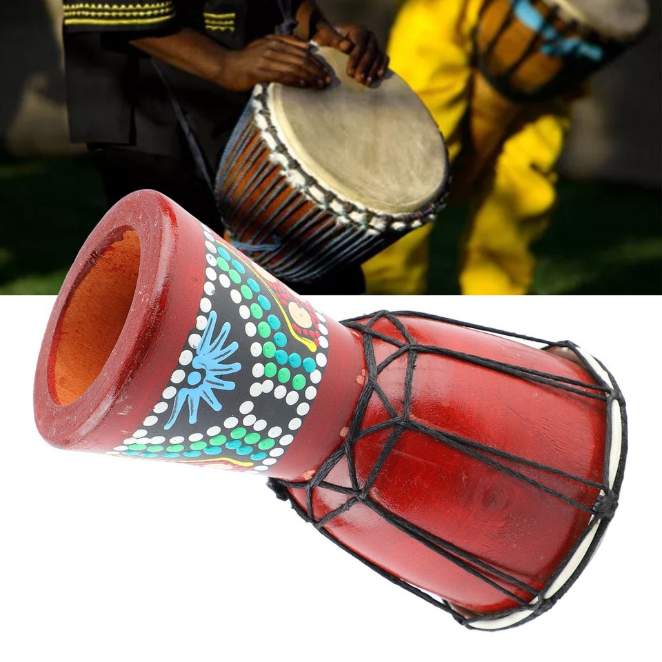 African Drum 5in Wooden Djembe Hand Percussion Instrument Crisp Sound ...
