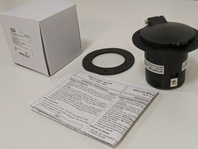 Hubbell CS6375 Locking Inlet 3p-4w 50amppolarized 125/250v - Metallic ...