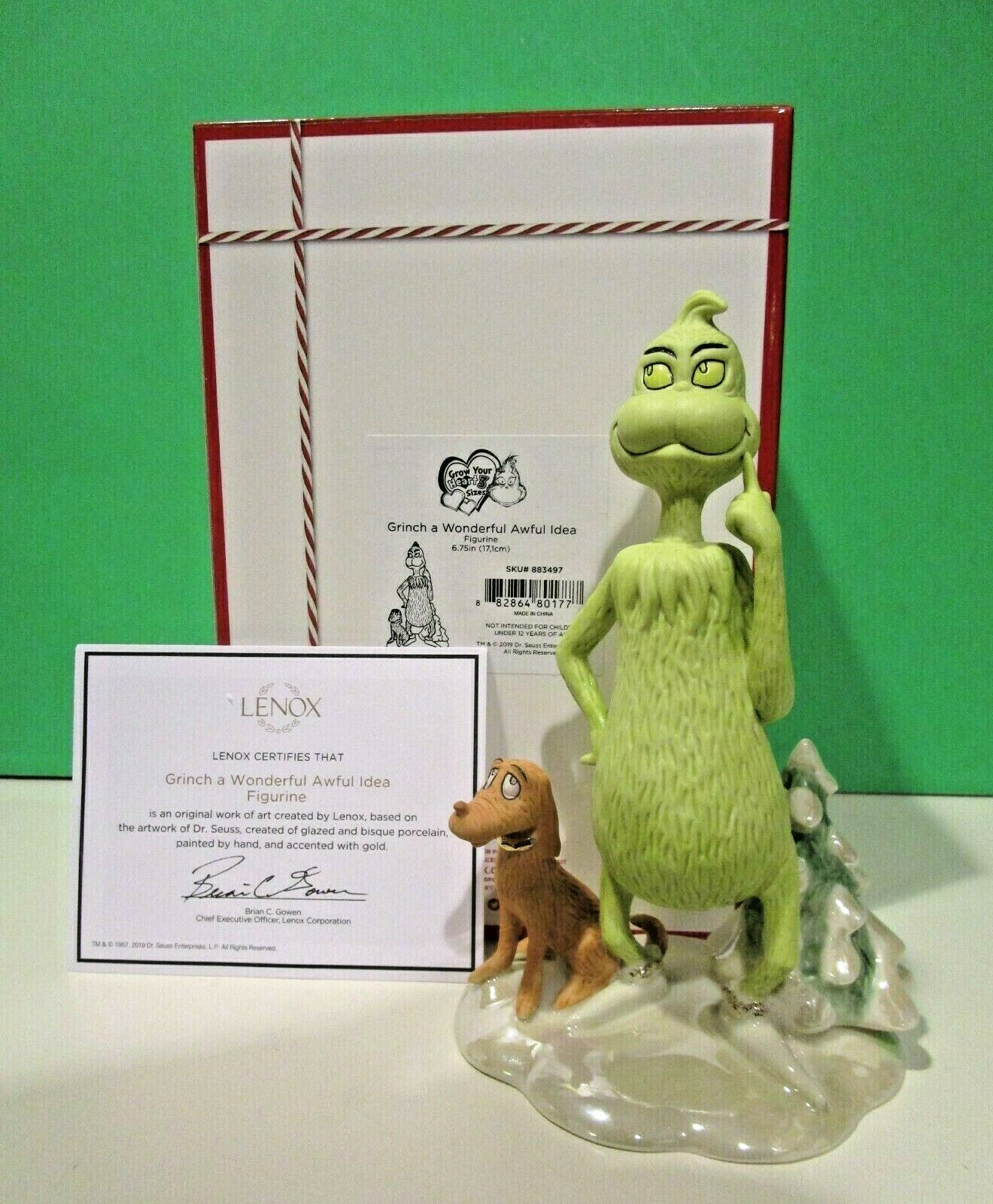 LENOX GRINCH A WONDERFUL AWFUL IDEA sculpture Max Dr. Seuss NEW in BOX ...