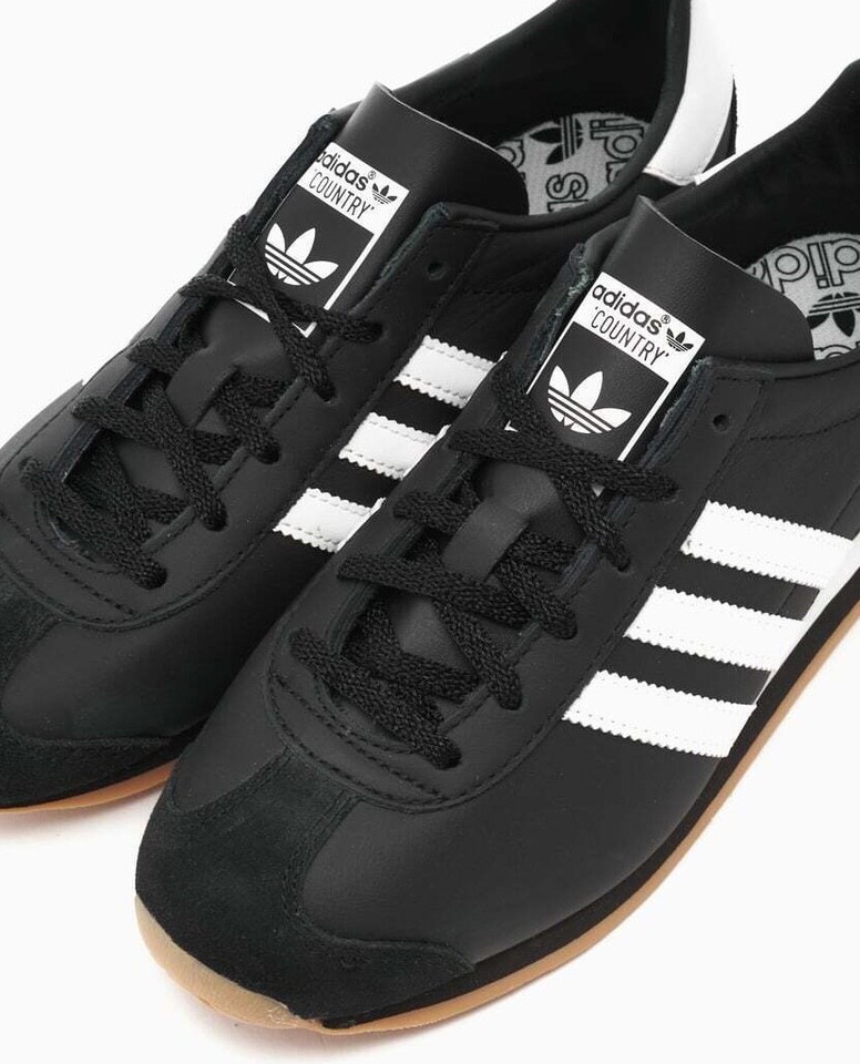 adidas Country OG Black Sneakers White Logo Originals Retro Trainers ...