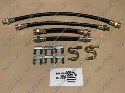 Brake Hose Kit BIG Fits Willys MB GPW CJ2A CJ3A CJ3B M38 M38A1 jeep | eBay