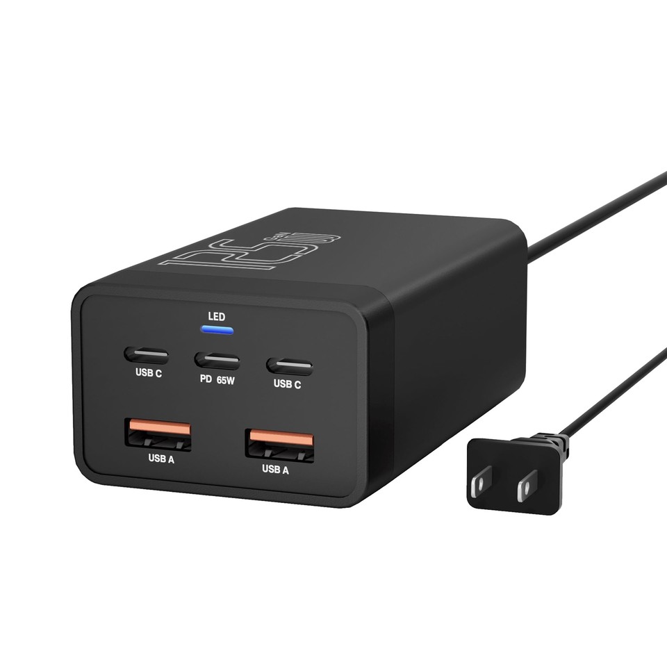 125W GaN 5-Port USB Charger,USB Fast Charging Station,Multi Ports ...