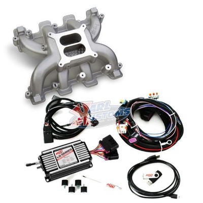 Holley 300-129 LS3 Dual Plane Satin Carb Intake & MSD 60143 Black ...
