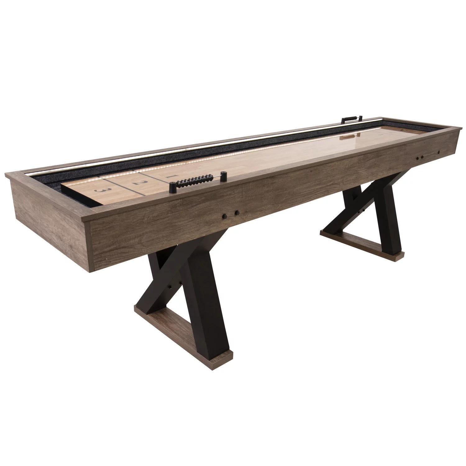 9 Ft 2 Games In 1 Shuffleboard Table With Bowling LED Light Up Rails ...