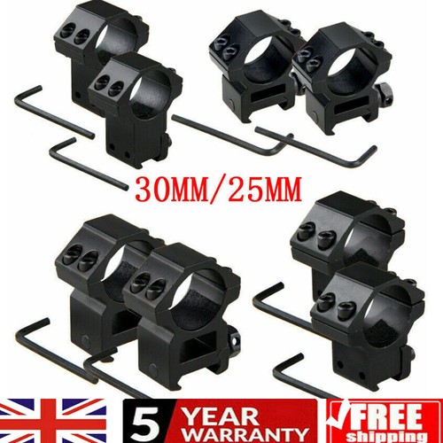 High Profile Scope Mounts 25mm 1" Rings / 20mm Weaver Picatinny Gun ...