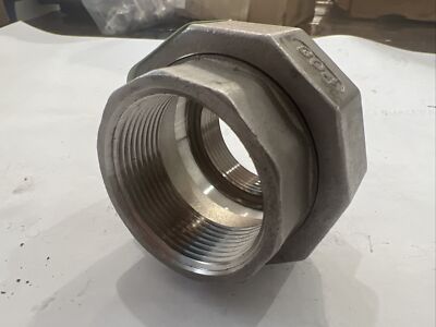 1-1/2" 150 Threaded (NPT) Hex Union 304 Stainless Steel Pipe Fitting | eBay