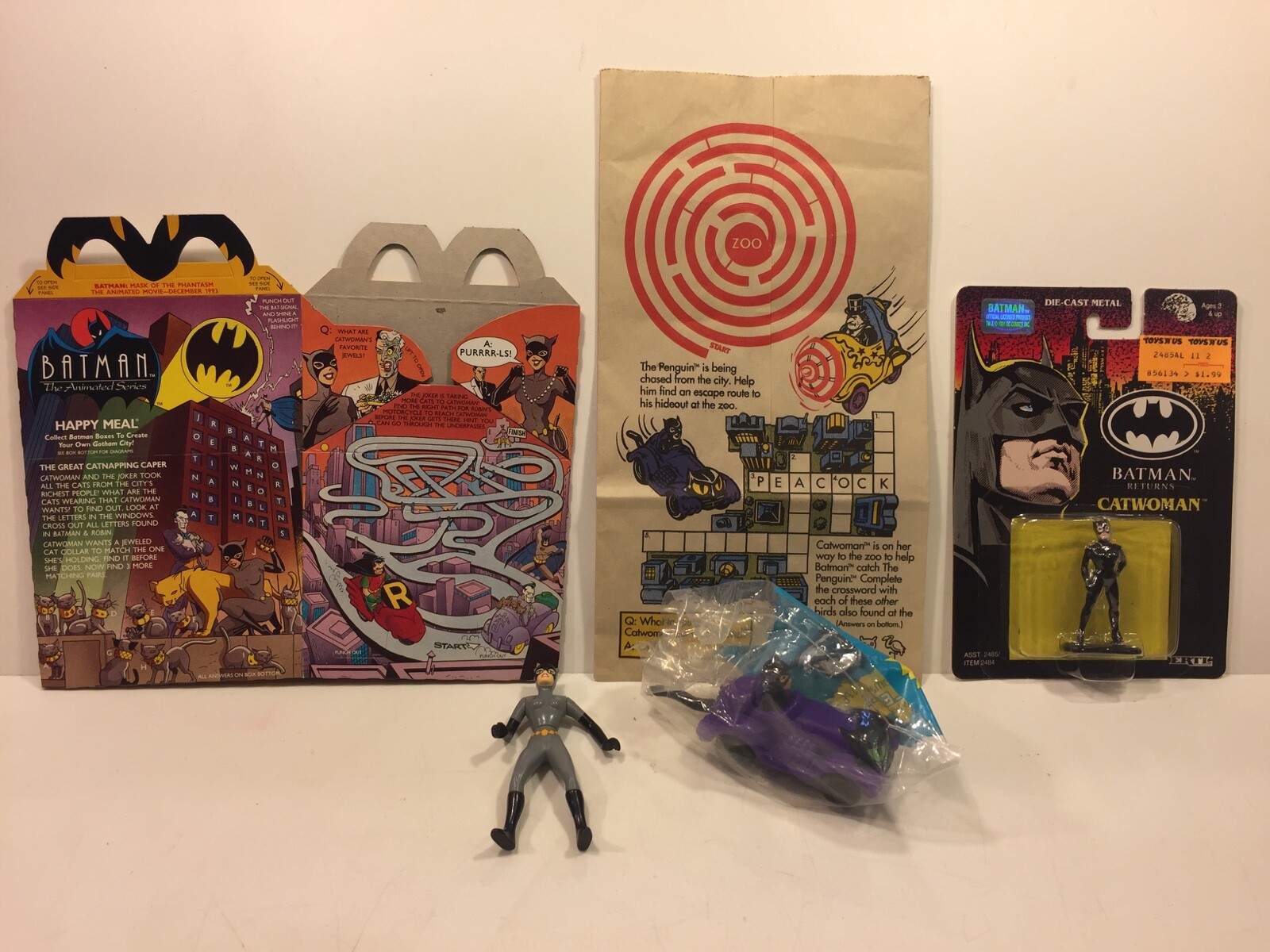Lot of 5 CATWOMAN ~ Ertl Figure, Happy Meal Figure, Cat Coupe, Box ...