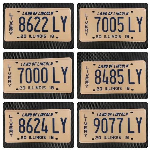 Illinois 2018 Livery License Plate LY 7000 7005 8485 8622 8624 9077 ...