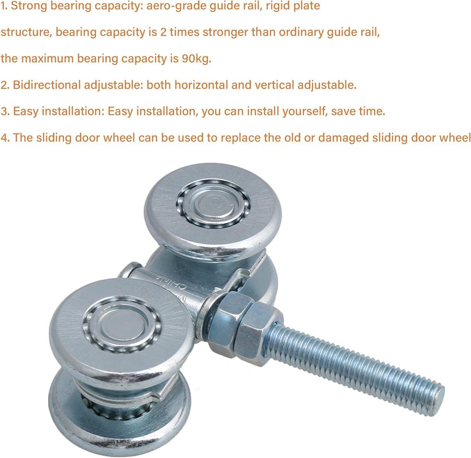 Silver Sliding Door Track Roller Hanging Rail Trolley Wheel H4-3 for ...