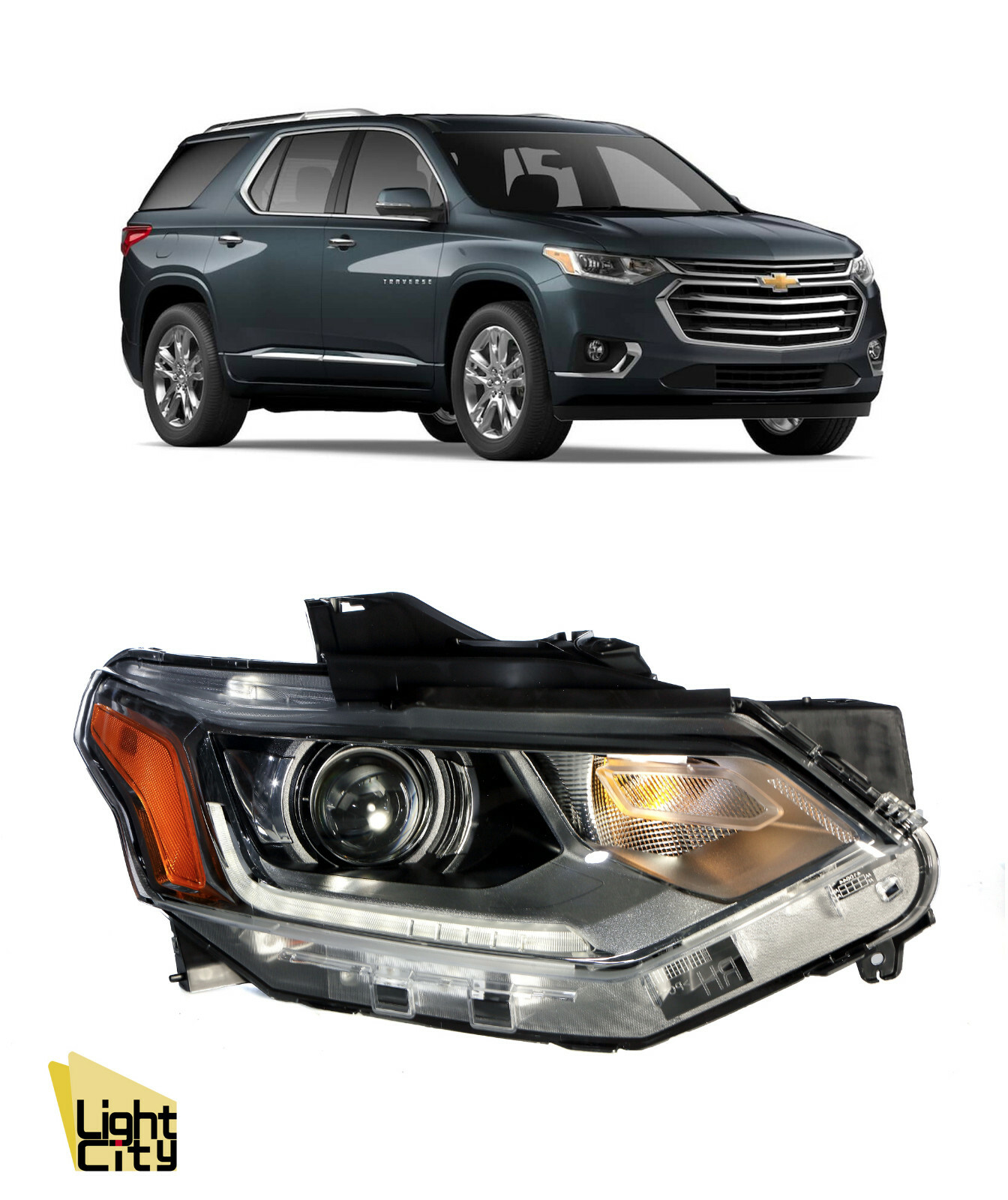 [HID/Xenon] For 2018-2021 Traverse Passenger Side Headlight (w/o KIT ...