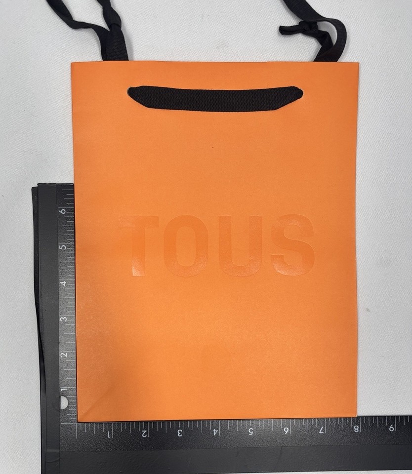 TOUS Orange Paper Shopping Gift Bag 10x8 New | eBay