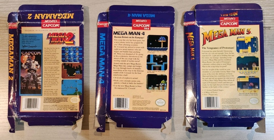Mega Man NES Authentic Box Lot - Mega Man 2, 4, 5 - NO GAMES | eBay