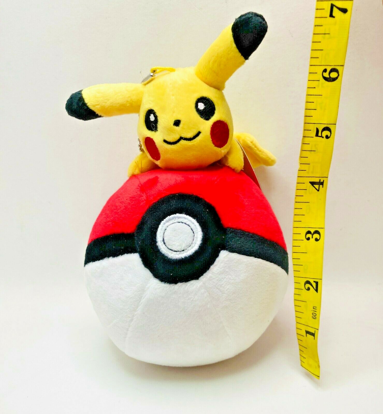 Pikachu Riding a Regular Pokeball Plush Dangler 7 inch Plush. | eBay