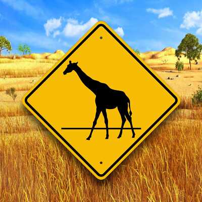 Giraffe Crossing Sign - Aluminum Safari Plaque - Fun Playroom Africa ...