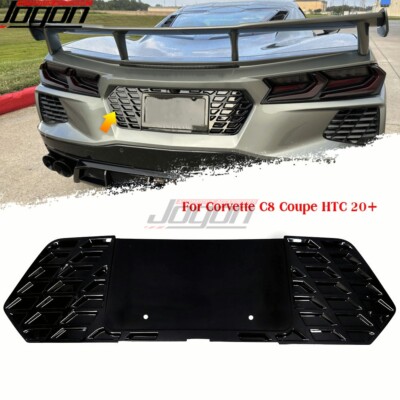 Black Rear License Plate Back Cover For Corvette C8 Stingray Coupe HTC ...
