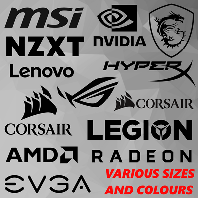 3 x PC Gaming Vinyl Sticker Decal MSI ASUS Corsair AMD NZXT Radeon | eBay
