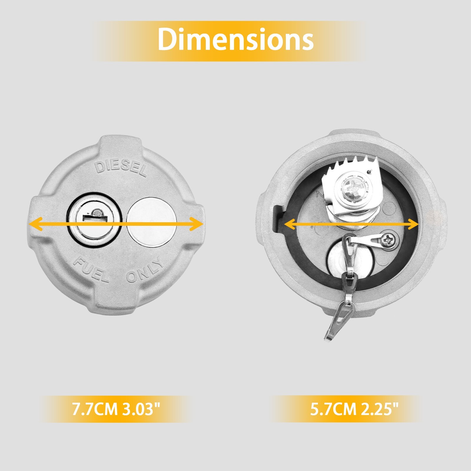 2 1/4" Locking Diesel Fuel Cap For International 4300 4400, Reefer ...