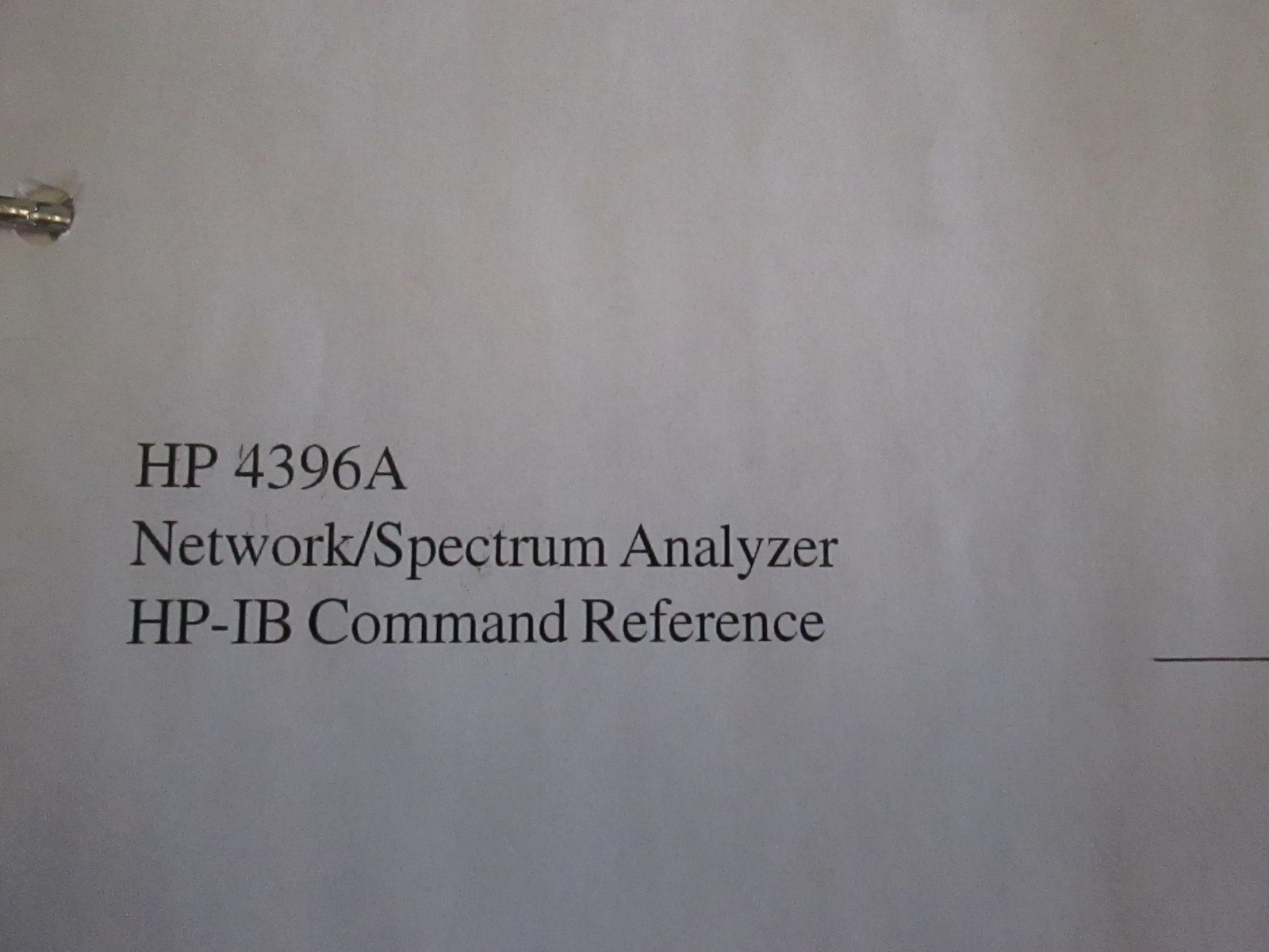 HP 4396A Network Spectrum Analyzer 2 Channel for sale online | eBay