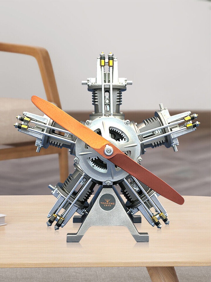 TECHING Five-Cylinder Radial Engine Plane Simulation Metal Machinery ...