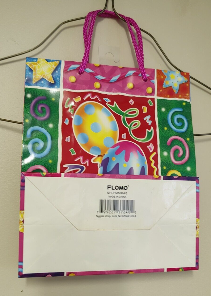 FLOMO BIRTHDAY GIFT BAG MULTICOLORED WITH BALLOONS | eBay
