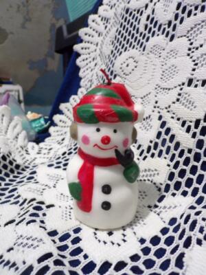 Christmas/ Holiday-unpackaged SNOWMAN CANDLE (?) 4.25" | eBay