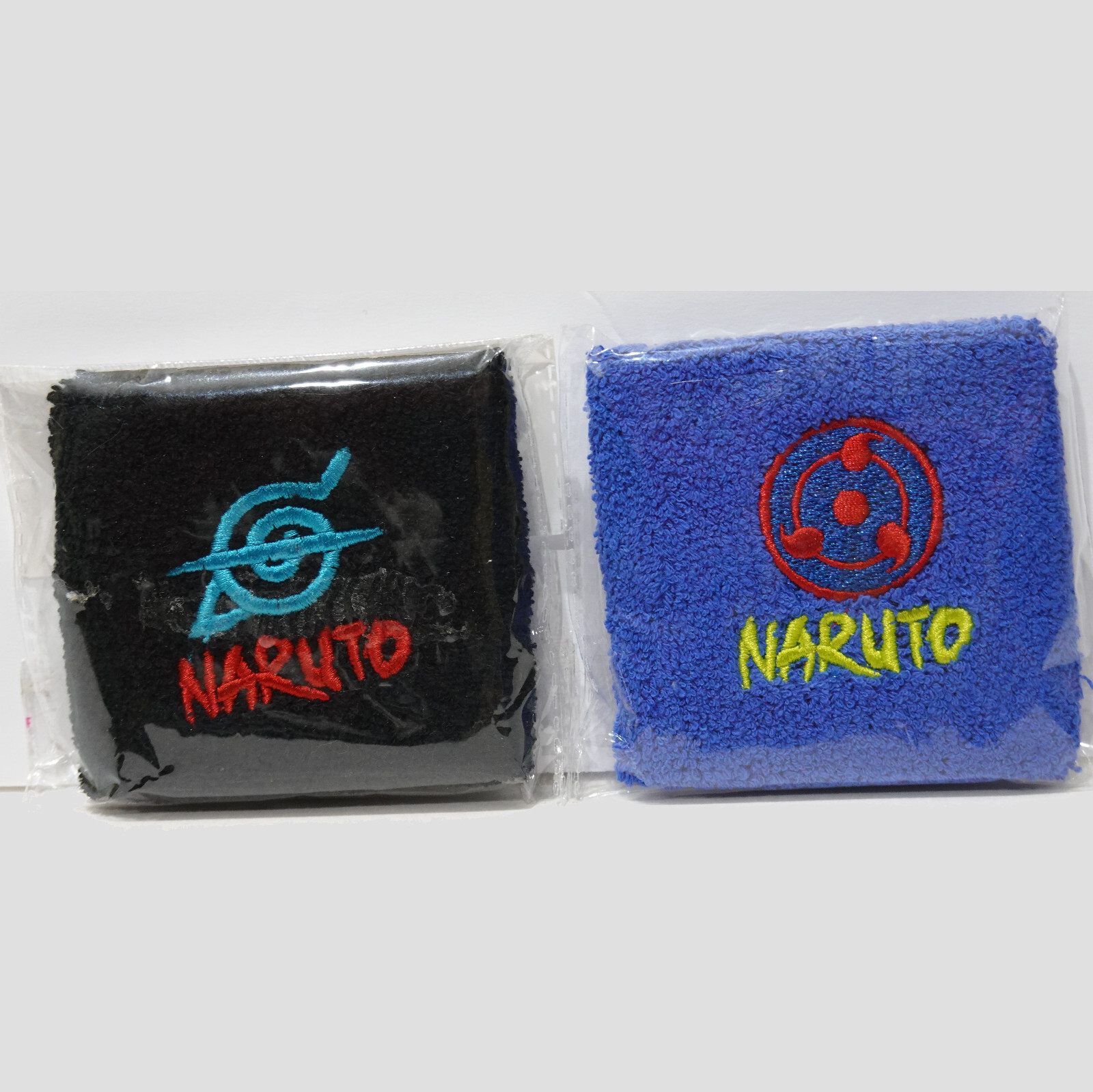 Naruto vintage wrist bands embroidered slashed Konoha & sharingan logo ...