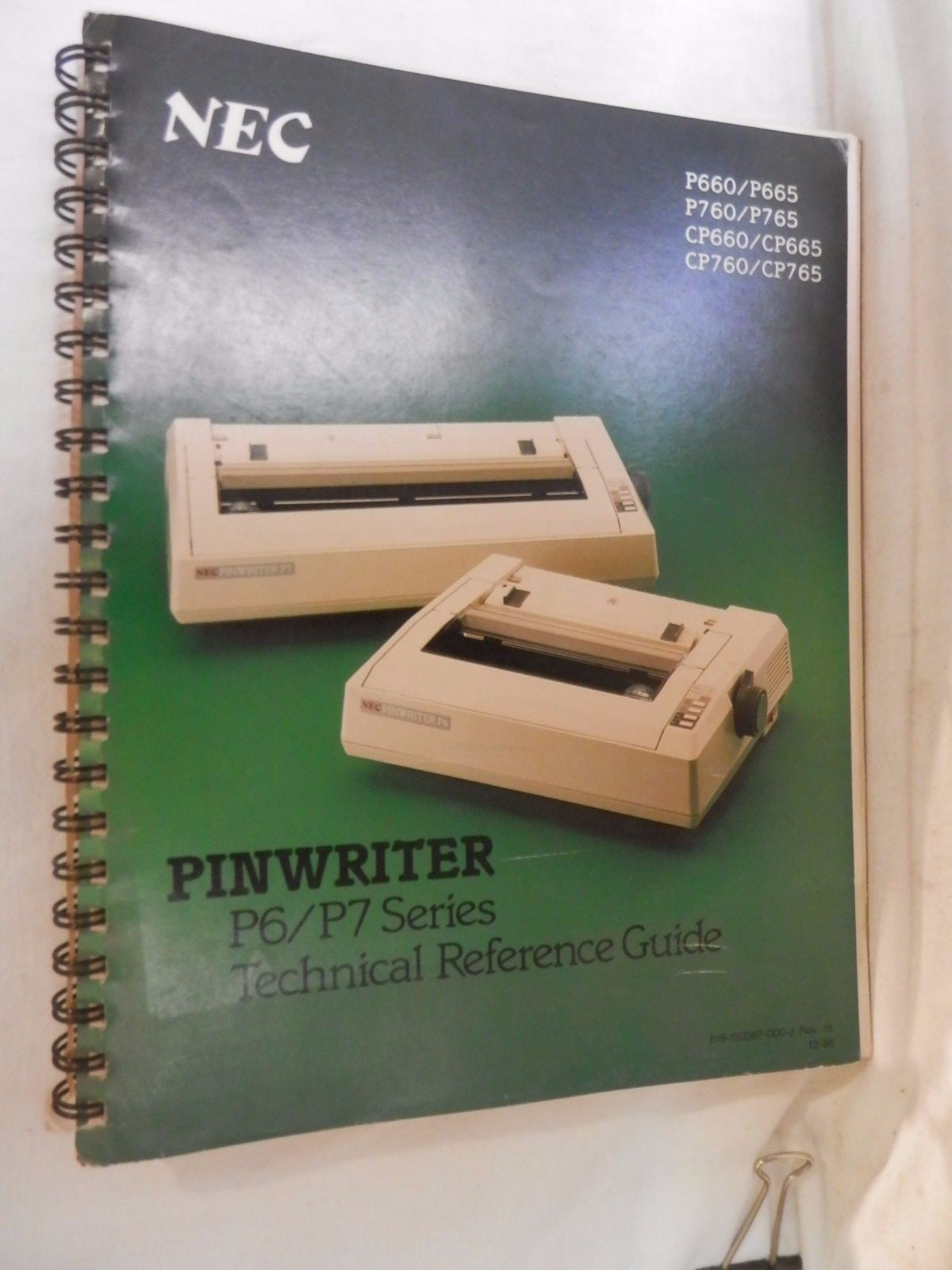 MANUALE NEC PINWRITER P6/P7 SERIES TECNICAL REFERENCE GUIDE 1986 ...