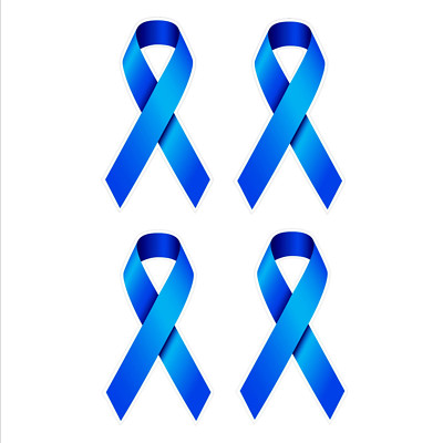 colon bowel cancer awareness ribbon car bumper stickers set 4 vinyl 37 ...