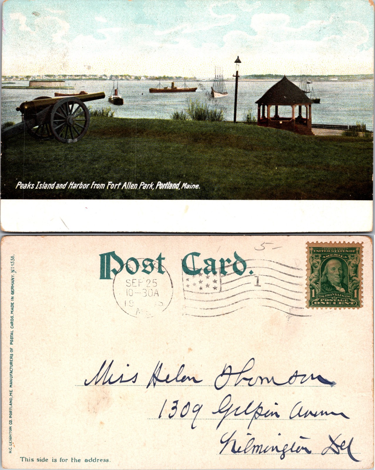 Peaks Island Harbor Fort Allen Park Portland Maine Postcard | eBay