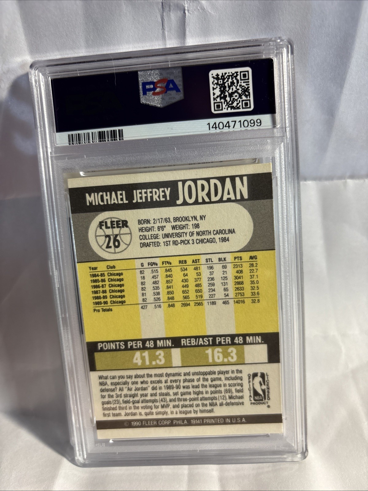 1990-91 Fleer - Michael Jordan #26 Black Line Above Biographical ...