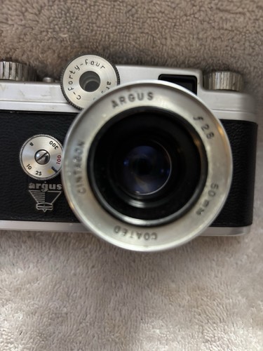 Argus C-44 Camera w/Coated Cintagon f/2.8 50mm Lens - UNTESTED W ...
