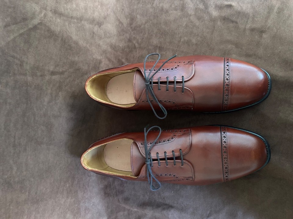 Allen Edmonds Benton Cap toe oxford cognac #3458 size 11D | eBay