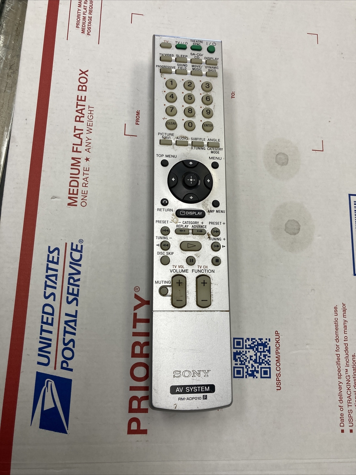 Sony AV System Remote Control Rm-adp010 Silver Tested 147964311 for ...