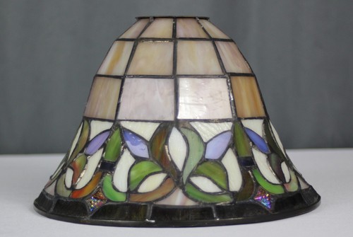 Turtleback jeweled stained glass lamp light shade, Tiffany style 8.5 ...