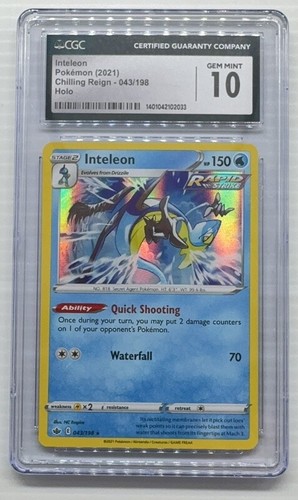 2021 Pokemon TCG Chilling Reign Inteleon Holo Rare #43 CGC 10 | eBay