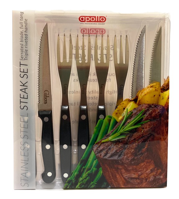 Apollo Cerbera Stainless Steel 8pc Steak Knife Set X 2 for sale online ...