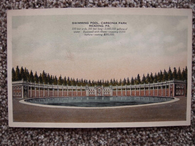 READING PA-CARSONIA AMUSEMENT PARK-SWIMMING POOL-FEGLEY-BERKS COUNTY ...