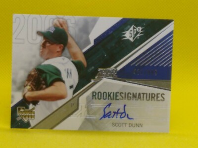Scott Dunn 2006 SPX ROOKIE Signatures AUTOGRAPH #156 Tampa Bay Rays ...