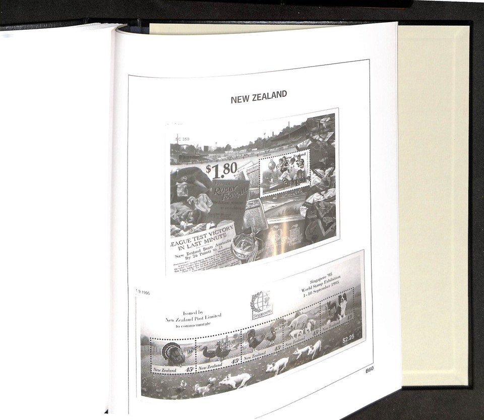 New Zealand Hingless Davo Stamp Album 1985 to 1995, 60 Pages, Binder ...