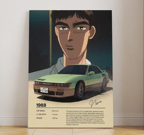 Initial D Collection: Iconic Characters & Cars - A1/A2/A3/A4 Canvas ...