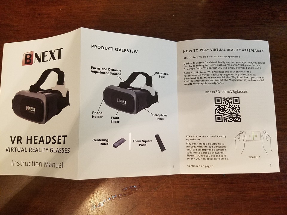 BNEXT VR Headset - iPhone & Android Universal Virtual Reality Goggles ...