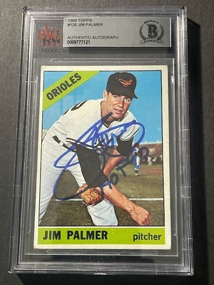 1966 TOPPS JIM PALMER SIGNED ROOKIE CARD ORIOLES RC AUTO INSCRIBED #126 ...