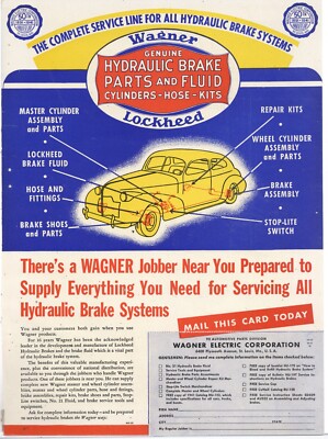 1941 Wagner Electric Co. Ad: Lockheed Hydraulic Brake Parts - St. Louis ...