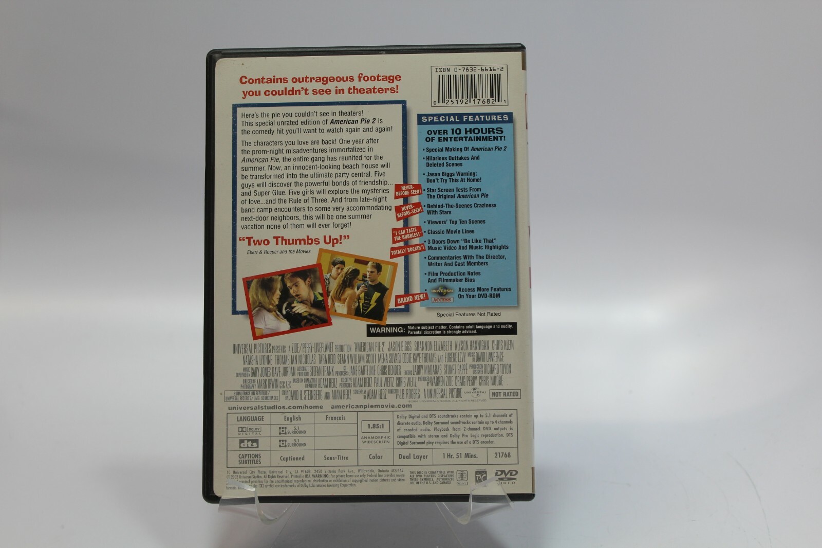 American Pie 2 NR WS Collector's Edition DVD 2002 Cleaned & Tested USED ...