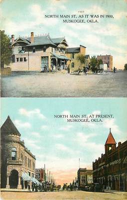 Oklahoma, OK, Muskogee, North Main Street (2 views) 1909 Postcard | eBay