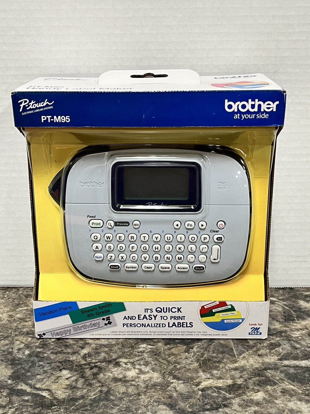 NEW Brother P-Touch PT-M95 Handy Label Maker w/ Tape .47” x 13.1’ 12mm ...