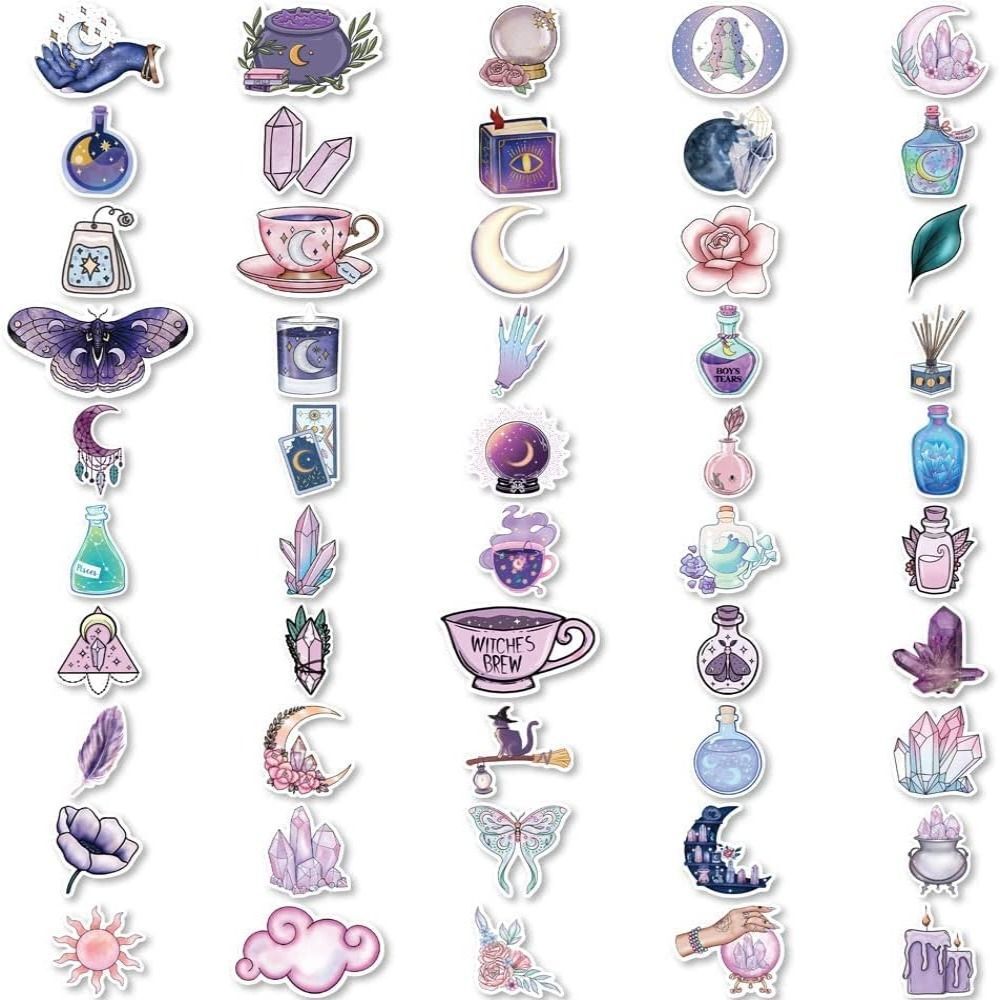 1.5-3 Inches Aesthetic Moon Stickers PVC Mini Bulk Stickers For Decals ...