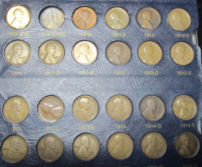 Near Complete Lincoln Wheat Mem Cent Set 1909-1995 incl. 1909-S 1914-D ...