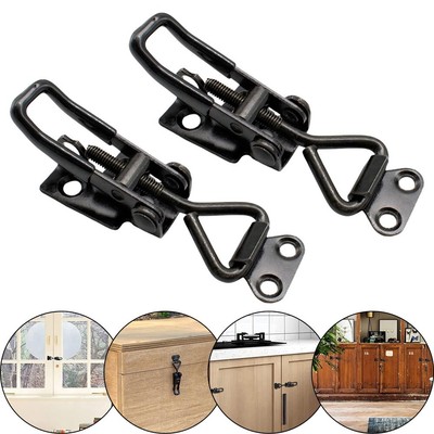 GH-4002 Black Adjustable Toggle Clamp Steel Hasp Catch Clip Quick ...