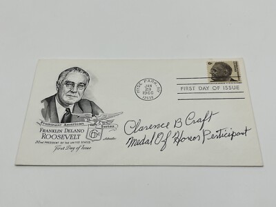 Clarence Craft WWII Medal of Honor Signed Autograph First Day Cover PSA ...